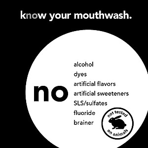 Hello Activated Charcoal Extra Freshening Mouthwash, Natural Fresh Mint and Coconut Oil, Fluoride Free, Alcohol Free, Vegan, SLS Free and Gluten Free, 16 Fl Oz (Pack of 3)