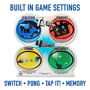 Fotorama Tap It Wireless Ultra High-Tech Pod , 4 Fun Games in One, Develop Hand-Eye Coordination, Agility, and Memory, Up to 8 Players, for Ages 6 and Up , White