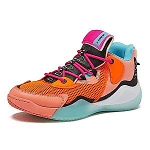 AND1 Override Girls & Boys Basketball Shoes Kids, Boys High Top Sneakers - Orange, 2 Little Kid