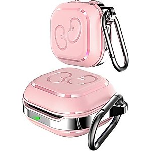 HALLEAST for Galaxy Buds 2 Pro Case/Galaxy Buds 2 Case/Galaxy Buds Pro Case/Buds Live Case Cover, TPU Carrying Case for Women Girl (Support Wireless Charging), Cute Pink