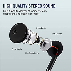 EVO6 Earbuds,Wired Ear Buds Headphones with Stereo Bass Driven Sound,Earphones Fits Small Ear,Comfortable and Secure Fit,Earbuds with Microphone and Volume Control,Decent Packing,3.5 mm Plug,2022