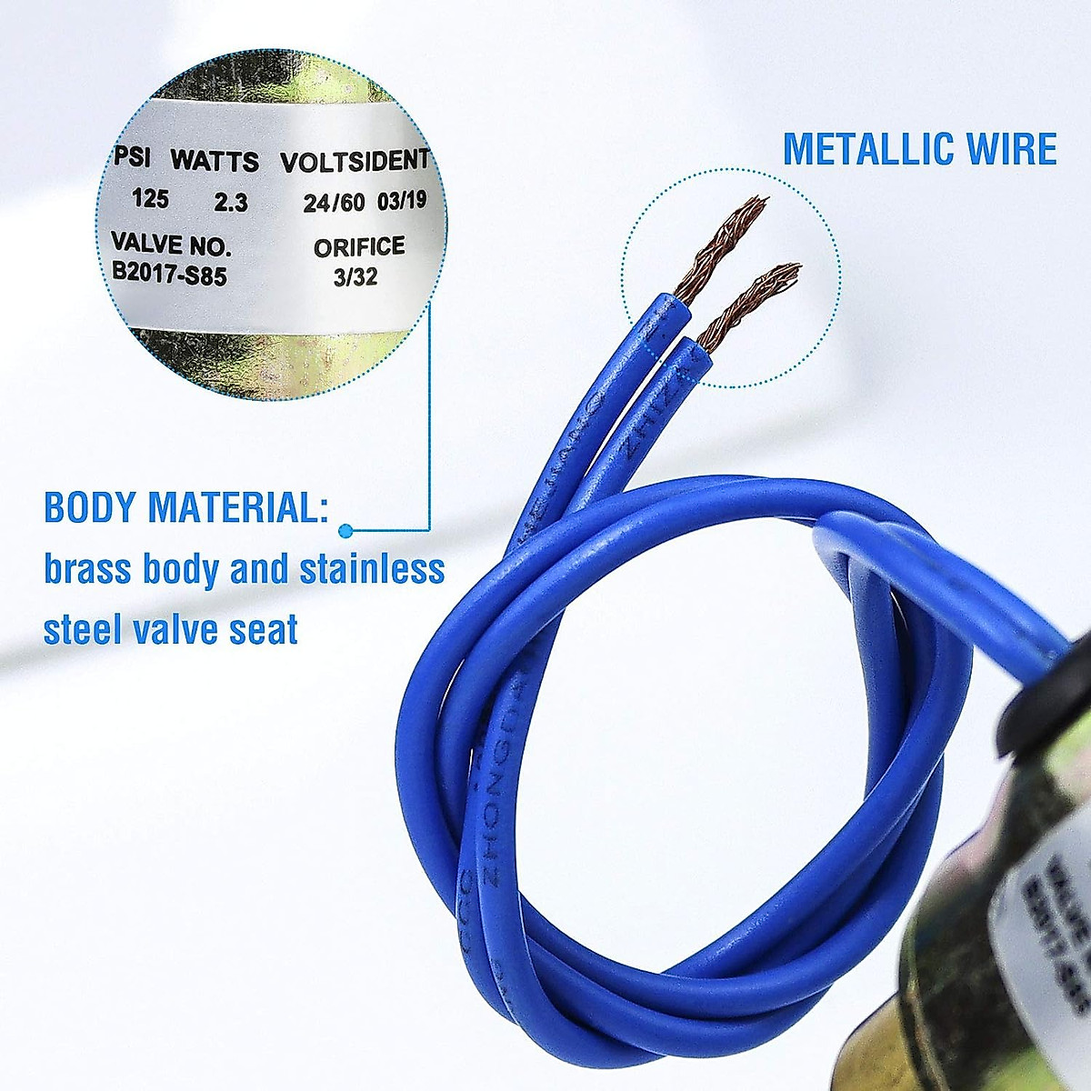 Humidifier Water Solenoid Valve by AMI PARTS-4040 Replacement Humidifier Valve-24V 2.3W-B2015-S85 B2017-S85 220 224 400 400A-Blue