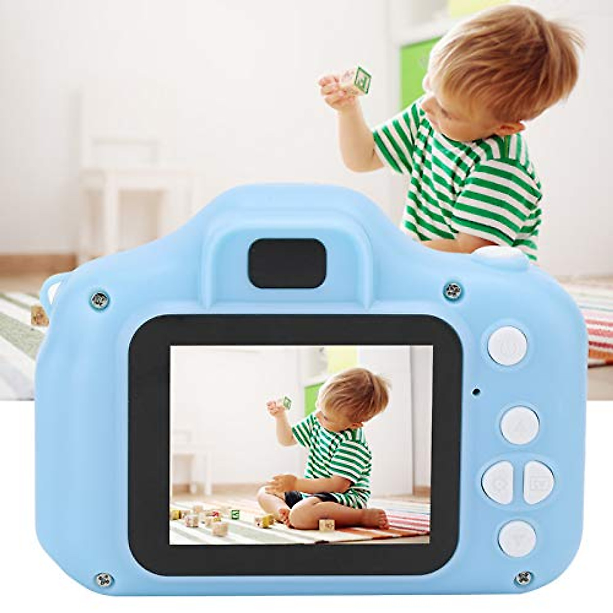 Kids Digital Camera, HD Kids Digital Video Camera, Multifunctional Children's Digital Camera Photo Video with Memory Card Mini Gift (Blue 32GB)