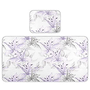Lilies Flowers Floral Baby Bed Pad Mattress Pad Breathable Crib Mattress Protector for Standard Crib Toddler Bed Cover Cooling Mat Pads with Pillowcase for Kids Pets Toddler Baby 52"x28"