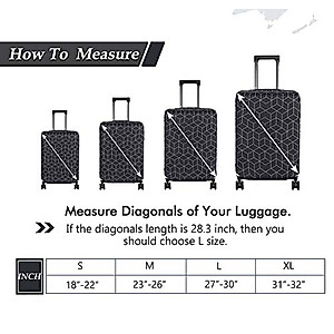 HYPER VENTURE Washable Luggage Cover - Fashion Suitcase Protector Fits 23-26 Inch Luggage (Black Maze, M)