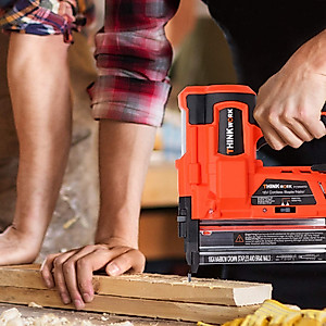 THINKWORK 20V 18 Gauge Cordless Brad Nailer, Durable Nail Gun Battery Powered - (2 in 1 Dual Mode) with Powerful Battery&Fast Charger, 1000 Nails, Single or Contact Firing for Woodworking, Renovation