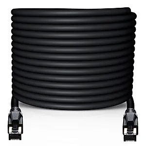 XXONE Cat8 Ethernet Cable 30ft, High Speed 26AWG Cat8 LAN Network Cable 40Gbps, 2000Mhz with Gold Plated RJ45 Connector, Heavy Duty Weatherproof S/FTP UV Resistant for Modem