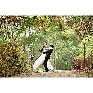 XVZ 47 inch Outdoor Shepherd Hook,2/5 inch Diameter Shepherds Hook,Adjustable Heavy Duty Garden Hanging Stakes for Planter Lanterns Weddings Decor,Garden Plant Hanger Stands-Matte Black 2 Pack