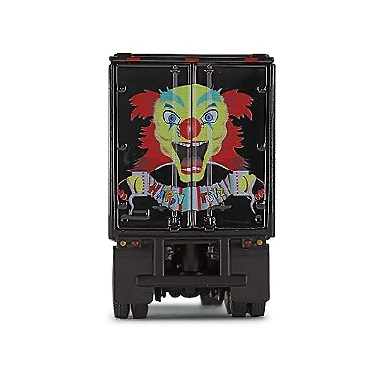 Western Star Truck with Green Goblin Head and 40' Vintage Trailer Happy Toyz Black Maximum Overdrive (1986) Movie 1/64 Diecast Model by DCP/First Gear 60-1503