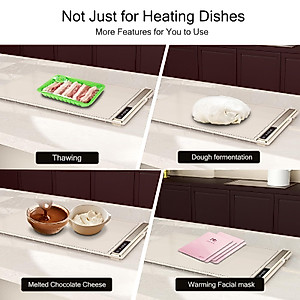 Upgrade Electric Warming Tray with Adjustable Temperature-Portable Warming Mat for Food,Roll Up Silicone Food Warmer for Parties with 3 Temperature Settings,Versatile Food Warmers for Parties Buffet