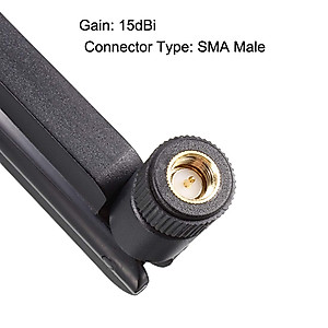 uxcell GSM LTE Antenna 3G 4G 15dBi High Gain 700-2700MHz SMA Male Connector Direction Foldable Paddle Type 2Pcs