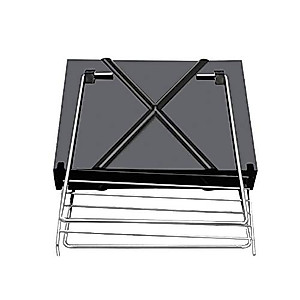 ZRSL Barbecue for Garden Party, Small Portable Picnic Grill, Fire Pit BBQ Silver Chrome Cooking Net Fire Pits for Garden Suitable for Garden, Terrace, Camping.