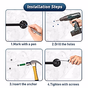 HCHANGEN Towel Rack for Bathroom Towel Holder, Stainless Steel 18 Inch Towel Bar, Towel Rod Wall Mounted, Set of 2 (Black)