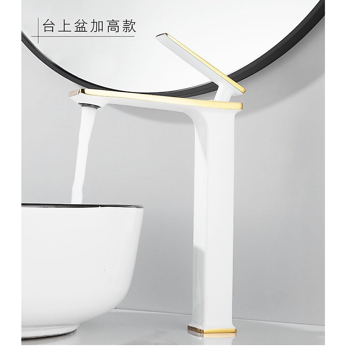 JCAKES Brass Black Gold Basin Faucet Bathroom Sink Faucets Hot Cold Water Mixer Crane Deck Mounted Single Handle Hole Bath Kitchen Tap (Color : Gold5)