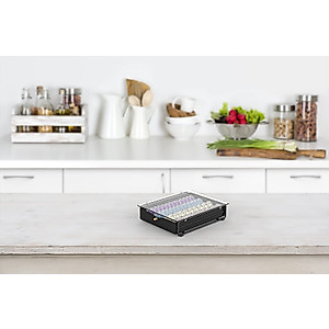 EVERIE Glass Drawer Holder Compatible with Nespresso Vertuoline Capsules, Compatible with 40 Big or 52 Small Vertuo Capsules, NP03-BL