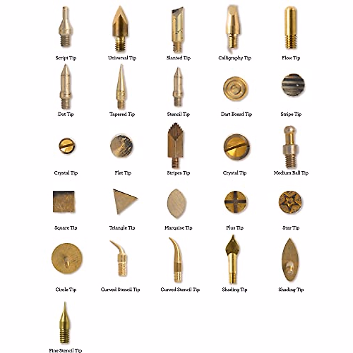 Plaid Wood Burning Tool Tip Set, Set of 26, Gold