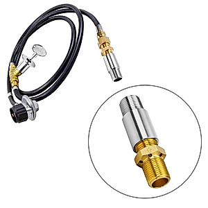 MCAMPAS 1/2" Air Mixer Nozzle Valve for Natural Gas Propane Gas LPG Fire Pit Burner. 100% Brass Air Mixer Nozzle with 304 Stainless Steel 1/2" Female NPT to 1/2" Male NPT (150.000 BTU)