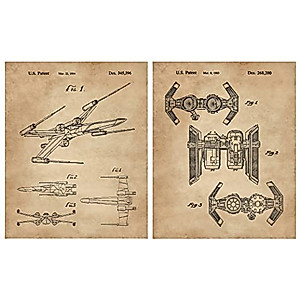 Star Vessels Gifts - Set of 8 Wall Art Prints (8x10) for Men Boys Women Bathroom Bedroom Room Decor Movie Sci Fi Wars Comic-Con Man Cave Garage Retro Reinterpreted Studio Student Decorations