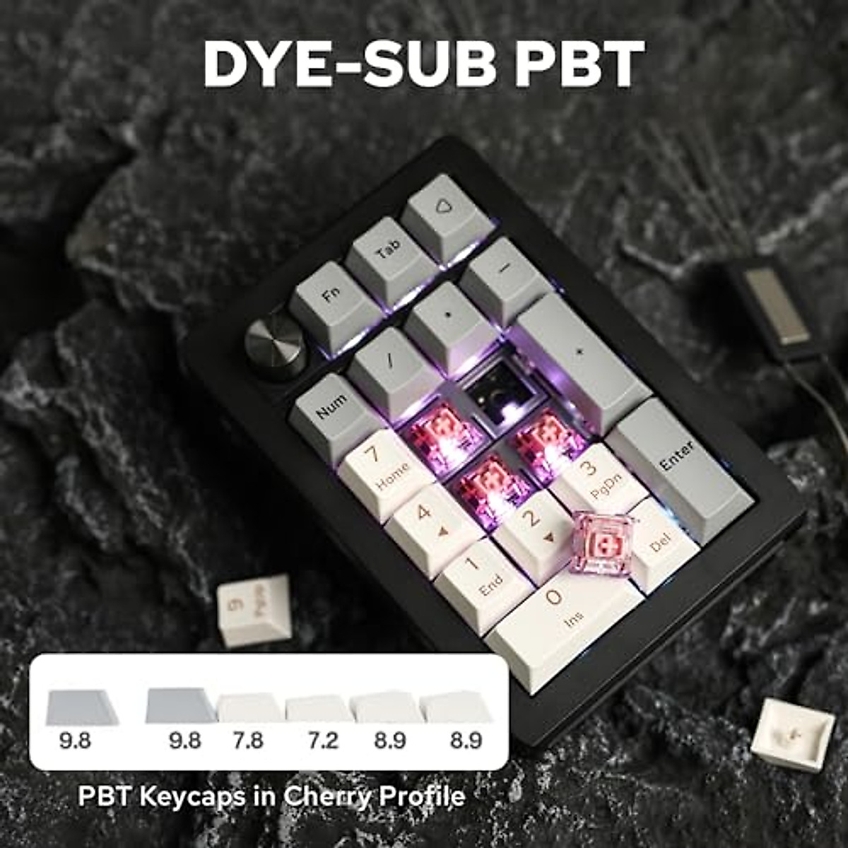 EPOMAKER EK21 VIA Gasket Number Pad, Bluetooth 5.0/2.4ghz/Wired Hot Swappable Numpad, with Poron Foam, Aluminum Alloy Knob, 1000mAh Battery, Programmable for Win/Mac/Gaming (Gateron Pro Yellow)