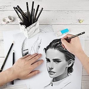 Drawing Pencils Set of 14 (B - 12B) Sketching Pencils for Drawing, Shading & Doodling | Professional Sketch Pencils Graphite Grades for Artists & Beginners