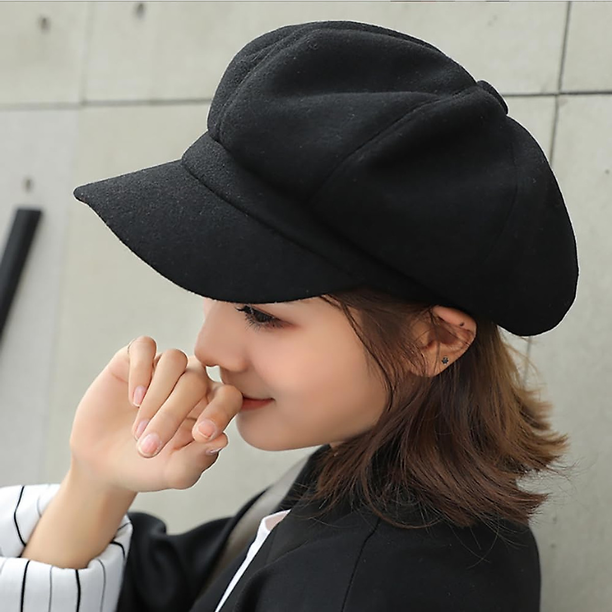 Newsboy Hats for Women, Women Newsboy Hat Trucker Hat Beret Newsboy Caps Retro Fashion Winter Hats for Women 2023 A Black