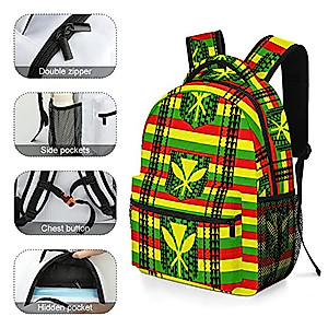 Tribal Kanaka Maoli Flag Kids Backpack Printed Shoulders Bookbag Travel Outdoors for Men Women