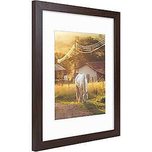 AUEAR, 11x14 Picture Frames 2 Pack, for 8x10 with Mat or 11 by 14 Gallery Wall Frame Vertical Horizontal Display (11x14, Walnut, 2-Pack)