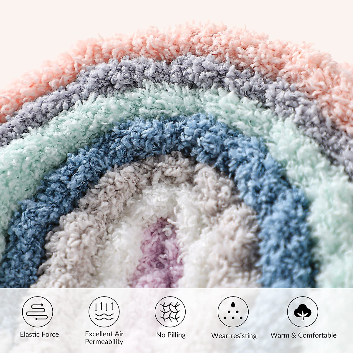 7 Pairs Fuzzy Socks - Fuzzy Socks for Women, Women's Winter Super Soft Warm Cozy Socks, Fluffy Socks Fits Most Size, Fleece-lined Slipper Socks, Candy Color Fuzzy Socks