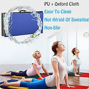 Meet Perfect Gymnastics Mat 2” Thick Folding Gym Mat Tumbling Mat Exercise Mat Fitness Large Home Gym Mat with Carrying Handles for MMA Aerobics Stretching Yoga Core Workouts Martial Arts Dancing