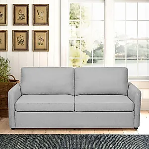 SumKea 78'' Sleeper Bed Couch Convertible Loveseat Plush Seat Cushions and Backrests, Lounge Sofa for Living Room, Apartment, Light Gray