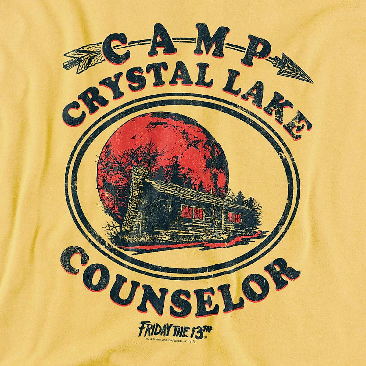 Friday The 13th Game Camp Crystal Lake Counselor T Shirt & Stickers (Large) Banana