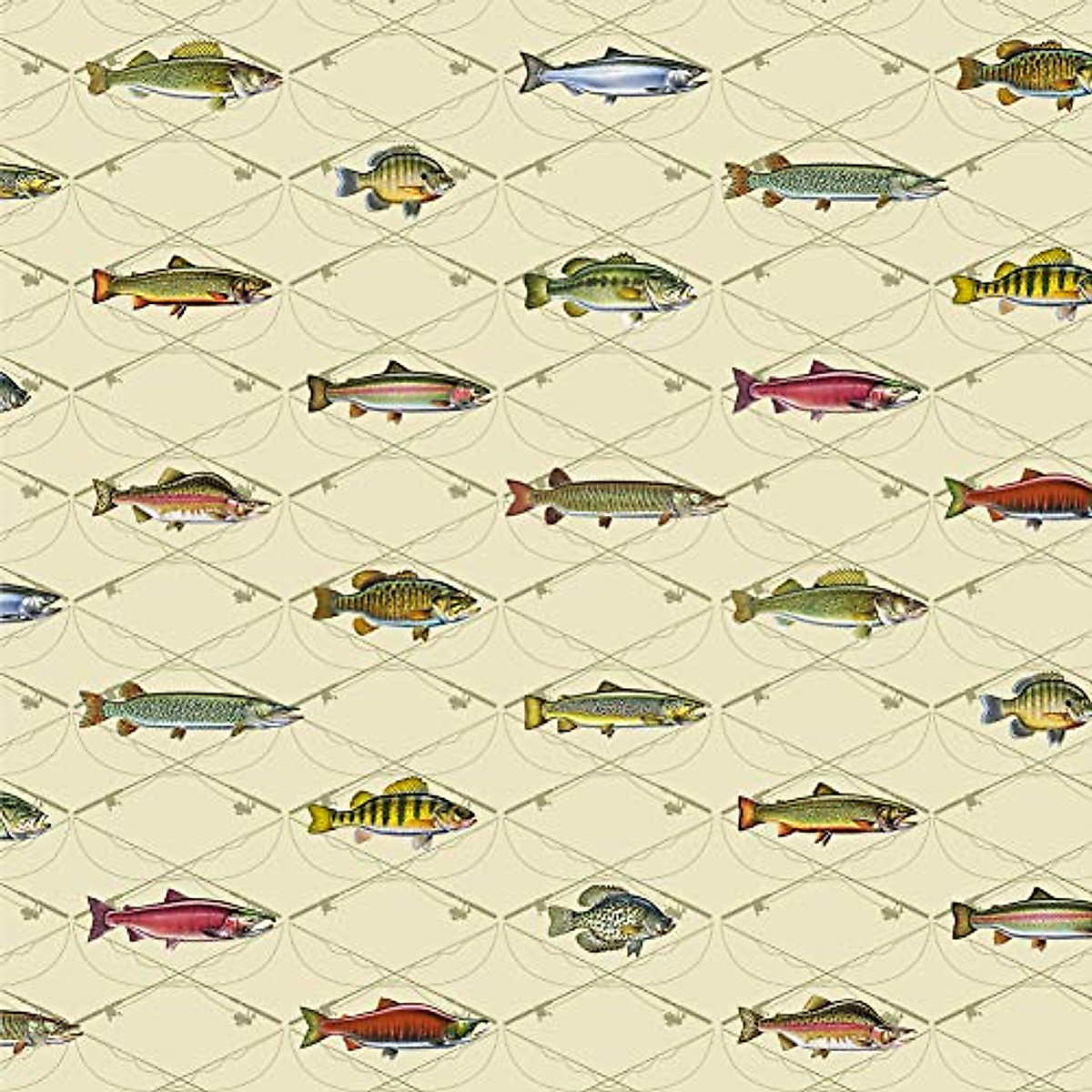 GRAPHICS & MORE Fish and Crossed Fishing Rods Gift Wrap Wrapping Paper Rolls