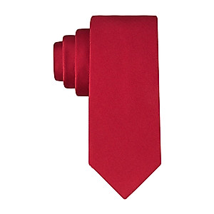 Calvin Klein Men's Silver Spun Solid Tie, Red, Regular