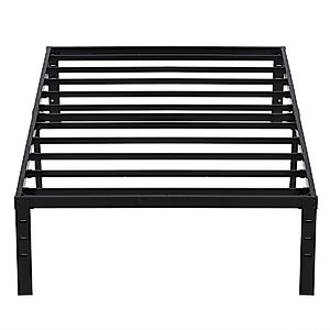 Bonnlo 14 Inch Metal Platform Twin Bed Frame, No Box Spring Needed,Mattress Foundation,Heavy Duty Steel Slat Support,No Box Spring Needed,Black