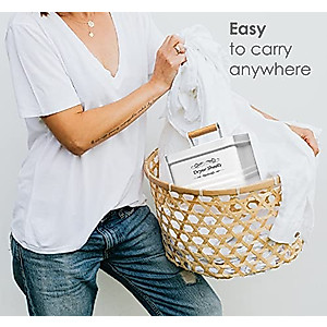 ELITAPRO Dryer Sheets Holder Modern Farmhouse Dryer Sheet Dispenser Container, Metal Dryer Sheet Box, Farmhouse Decor with Lid, Lint Bin for Laundry room, Storage Box, laundry room decoration, White