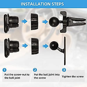 KSWNG Universal Air Vent Car Mount and Dashboard Sticker Holder 360° Rotation Clip Car Mount Phone Holder with Adjustable Switch Lock for Smartphones GPS Navigation (2 Pack, Black)