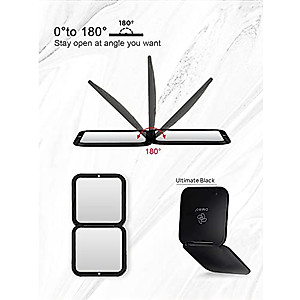 OMIRO Folding Compact Mirror, 1X/10X Magnification 3½” Pocket Size Square Hand Mirror for Travel Makeup (Black)