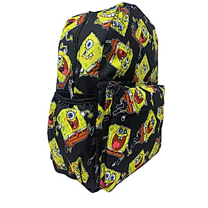 SpongeBob SquarePants 16 Inches Large Allover Print Backpack with Laptop Sleeve