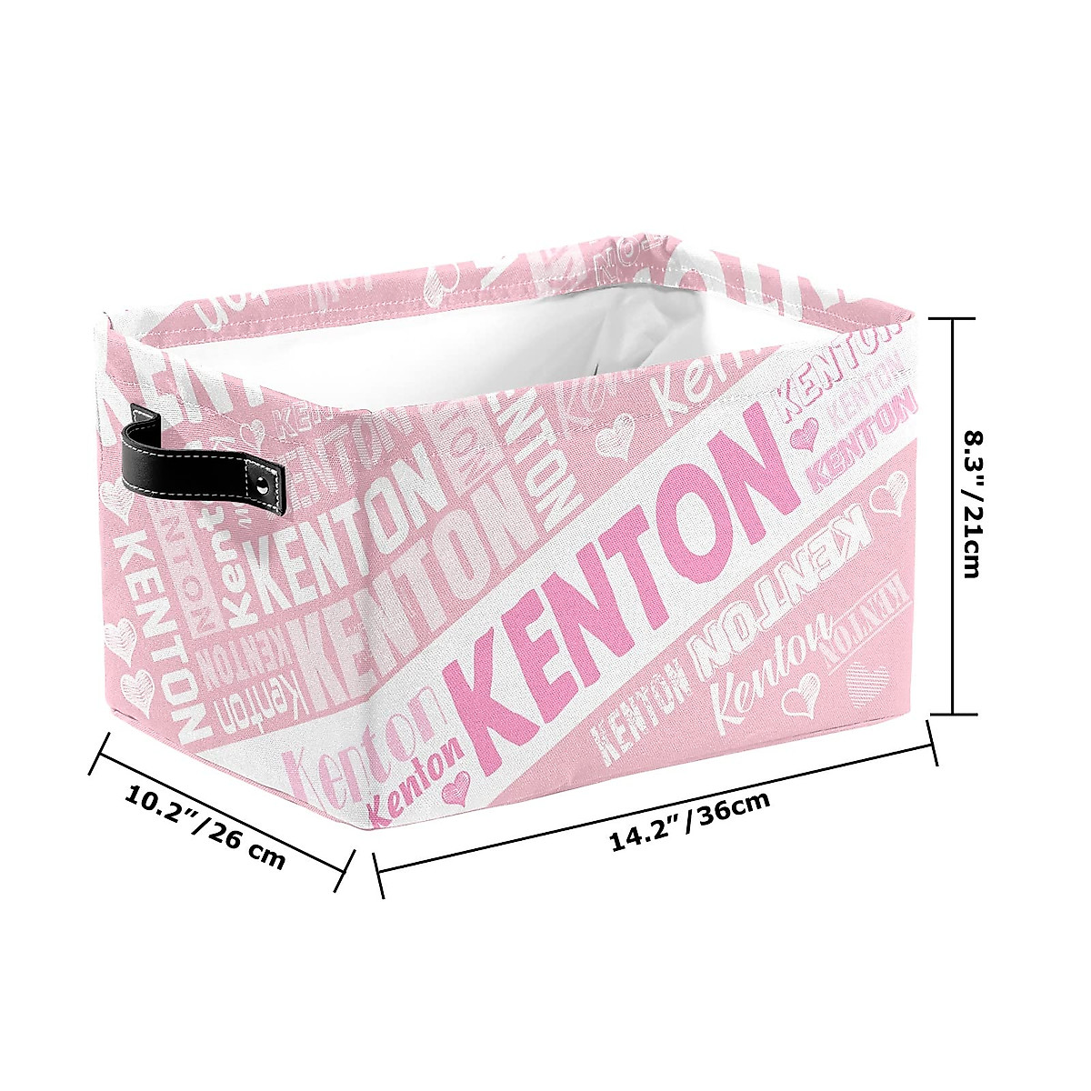 ZAACUSTOM Personalized Collapsible Toy Storage Basket Bin with Name, Custom Storage Box Organizer for Kids Boys Girls Pets Toys, Clothes, Shelf Closet Nursery Customized Bin with Handles, 1 Pack