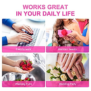 Pearl Shine Pink French Nail Press On Nails for Daily Wear White Round Fake Nails Short Glossy Satin Artificial Lady Fingernails with Adhesive Tabs