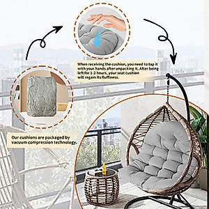 BCKNT Thicken Hanging Basket Seat Cushion, Hammock Swing Chair Cushions, Soft Egg Patio Chair Cushion with High Elasticity PP Cotton, for Indoor and Outdoor Garden Offices
