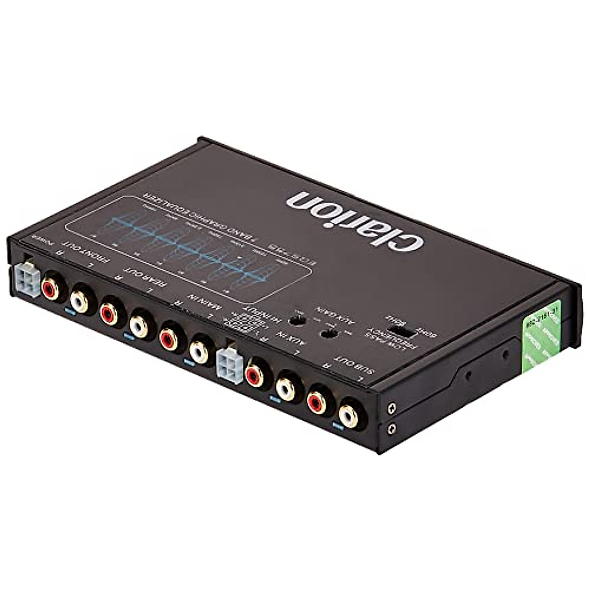 Clarion EQS755 7-Band Car Audio Graphic Equalizer with Front 3.5mm Auxiliary Input, Rear RCA Auxiliary Input and High Level Speaker Inputs, BLACK