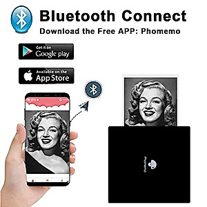 Phomemo M02 Wireless Sticker Printer, Portable Bluetooth Photo Printer Pocket Thermal Sticker Maker Mobile Printer, Compatible with iOS and Android, for Print Photo, Journal, Fun, Black and White