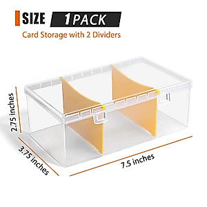 400 Count Plastic Trading Card Storage Box with Dividers, Baseball Card Storage Box, Sports Cards Holder Organizer - 1 PACK