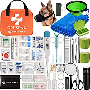 GPUSFAK Pet First Aid Kit for Dogs and Cats - Pet Emergency Kit for Traveling Home