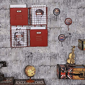 Magazine & Newspaper Baskets Magazine Rack Creative Wall-Mounted Storage Rack Industrial Wind Iron Racks Cafe Bar Decorative Flower Racks Vintage Style Grocery Storage Rack