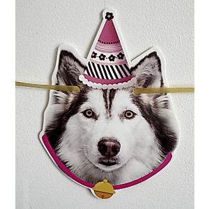 Dog Birthday Garland Funny Happy Birthday Banner Decor Puppy Face Bday Party Bunting Decorations Gold Birthday Sign