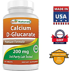 Best Naturals Calcium D-Glucarate 200 mg 120 Tablets