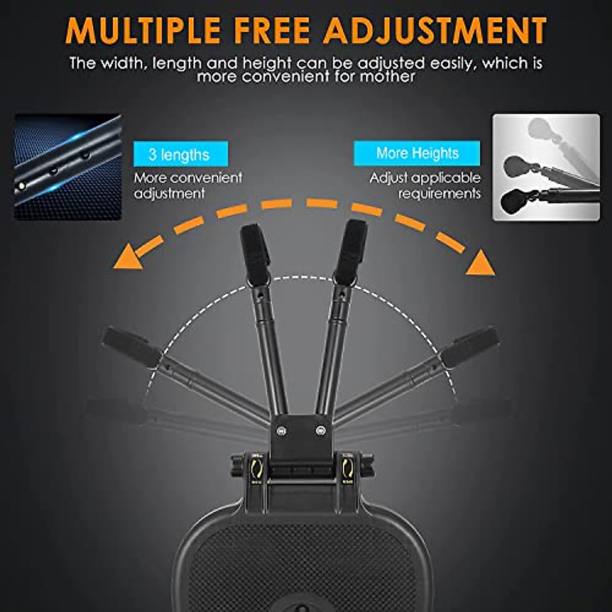 Universal Stroller Board Buggy Board with Detachable Seat, Stroller Glider Board Suitable for Most Brands of Strollers, Stroller Standing Board, Holds Children Up to 55lbs (Black)