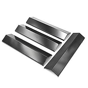 Hongso Grill Heat Plates for Brinkmann 810-3660-S, 810-2511-S, 810-2512-S, 810-8411-5, Pro Series 8300, Heat Shield for Uniflame, Backyard Grill, 15 3/8 inch Porcelain Steel Flame Tamer 4-Pack